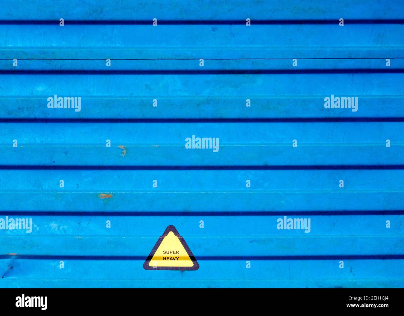 Super heavy truck Warning label stick at beside the truck container ...