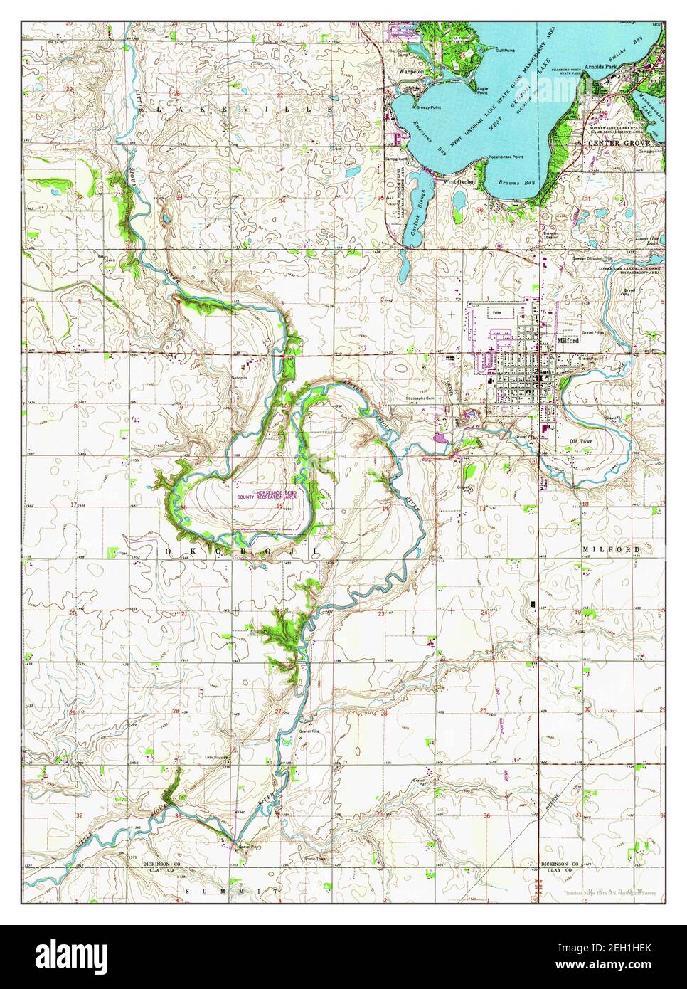 Milford iowa map hi-res stock photography and images - Alamy