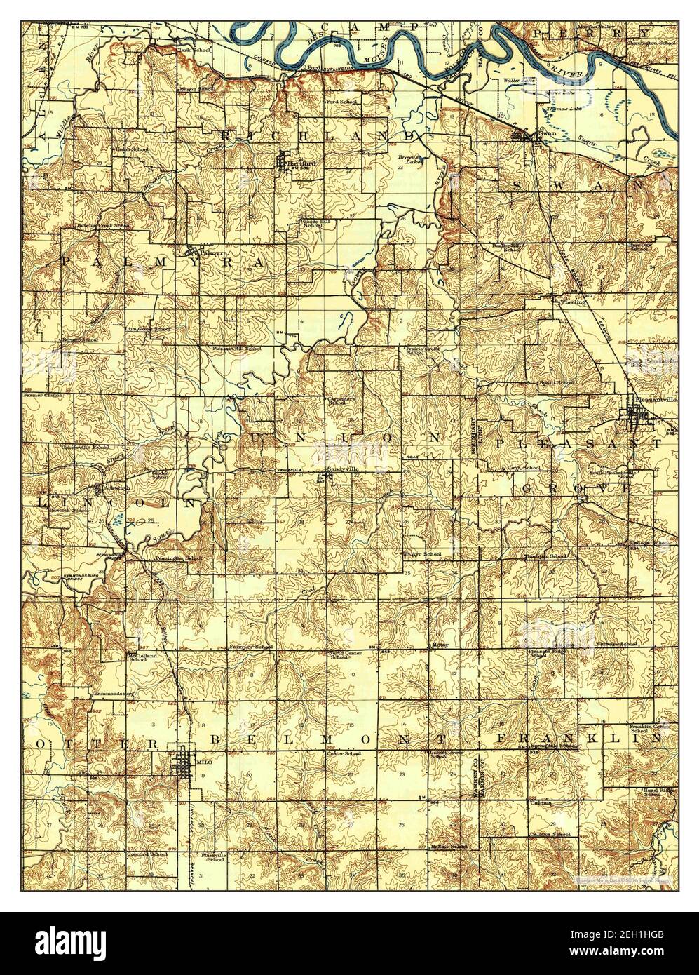 Milo, Iowa, map 1910, 1:62500, United States of America by Timeless ...