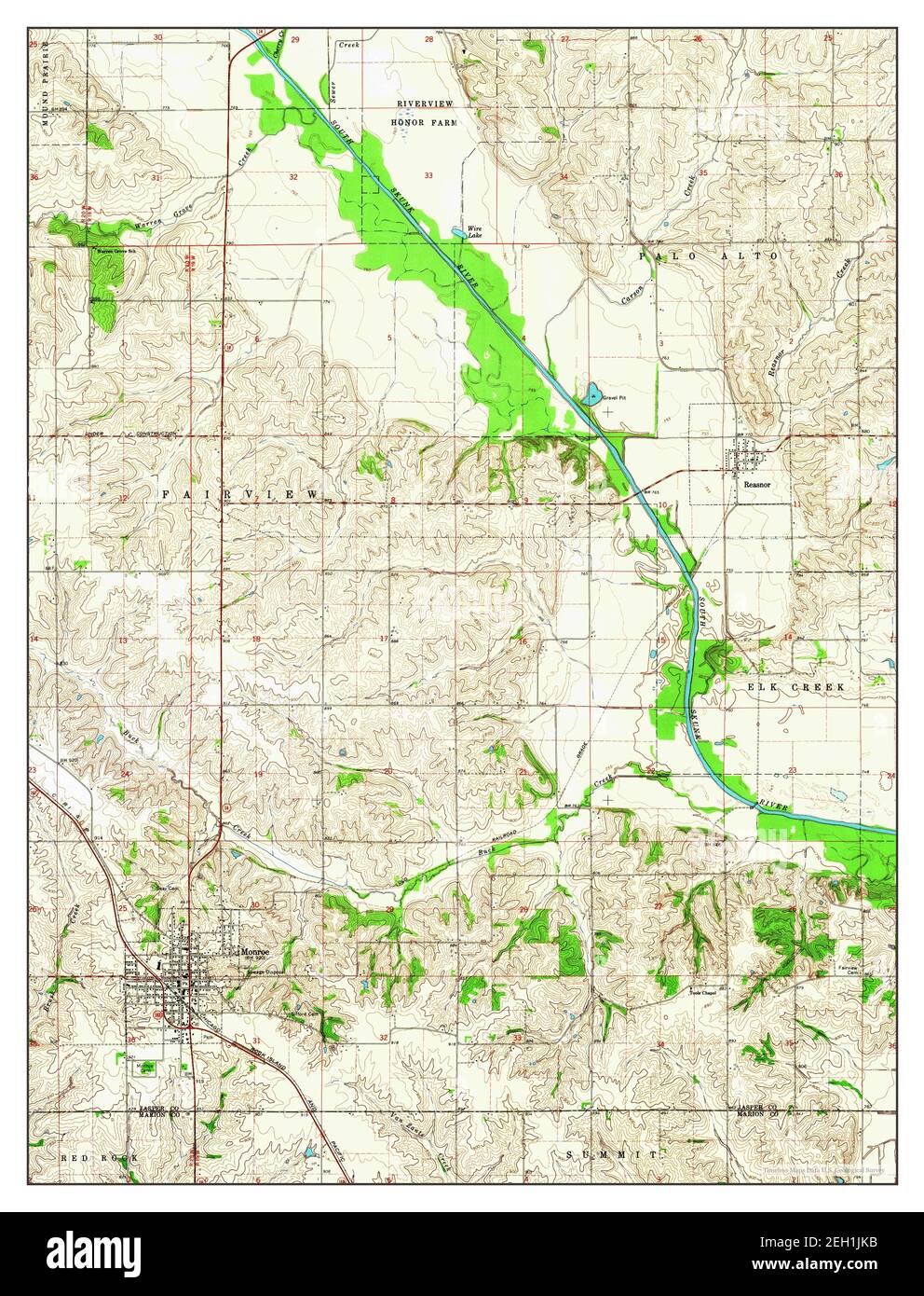 Monroe, Iowa, map 1965, 1:24000, United States of America by Timeless ...
