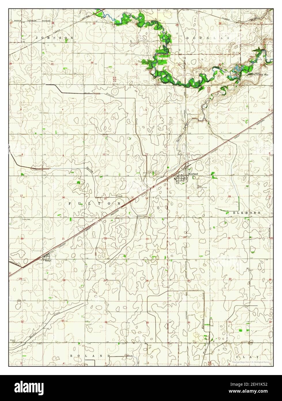 Moorland, Iowa, map 1965, 1:24000, United States of America by Timeless ...