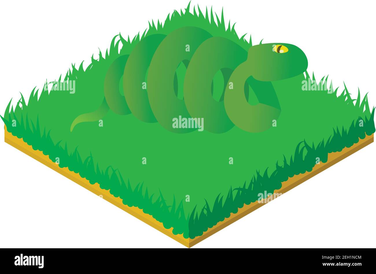 Green snake icon. Isometric illustration of green snake vector icon for ...