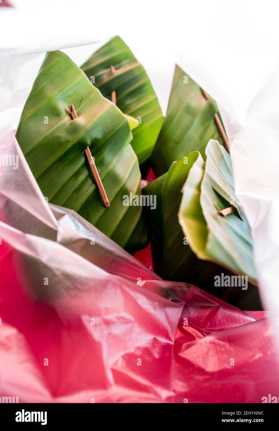 Natural material packaging in the plastic packaging Stock Photo - Alamy
