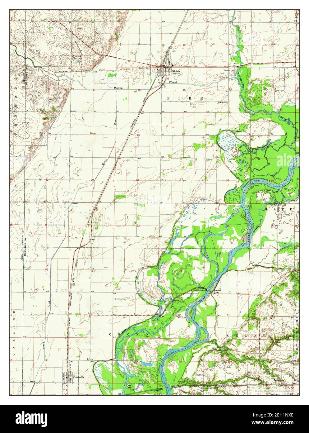 Nichols, Iowa, map 1970, 1:24000, United States of America by Timeless ...