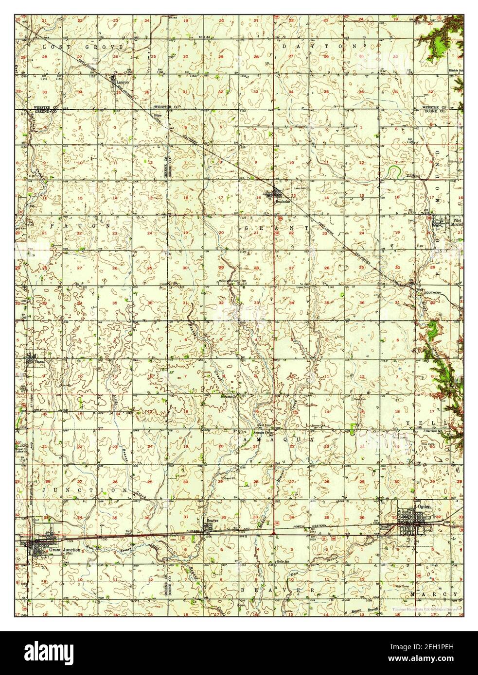 Ogden, Iowa, map 1951, 1:62500, United States of America by Timeless ...