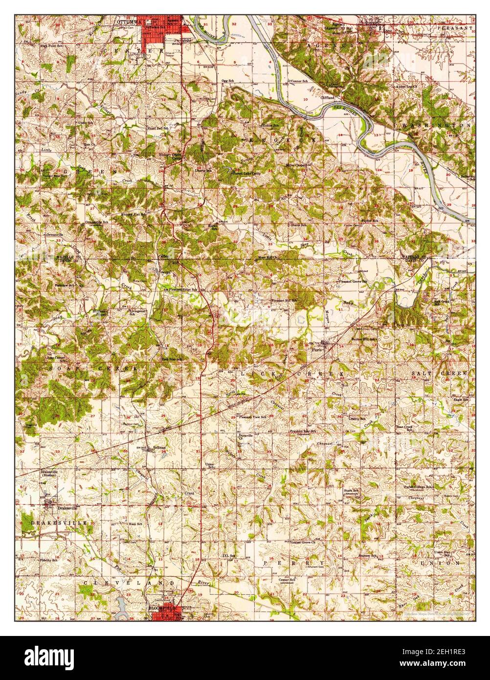 Ottumwa iowa map hi-res stock photography and images - Alamy