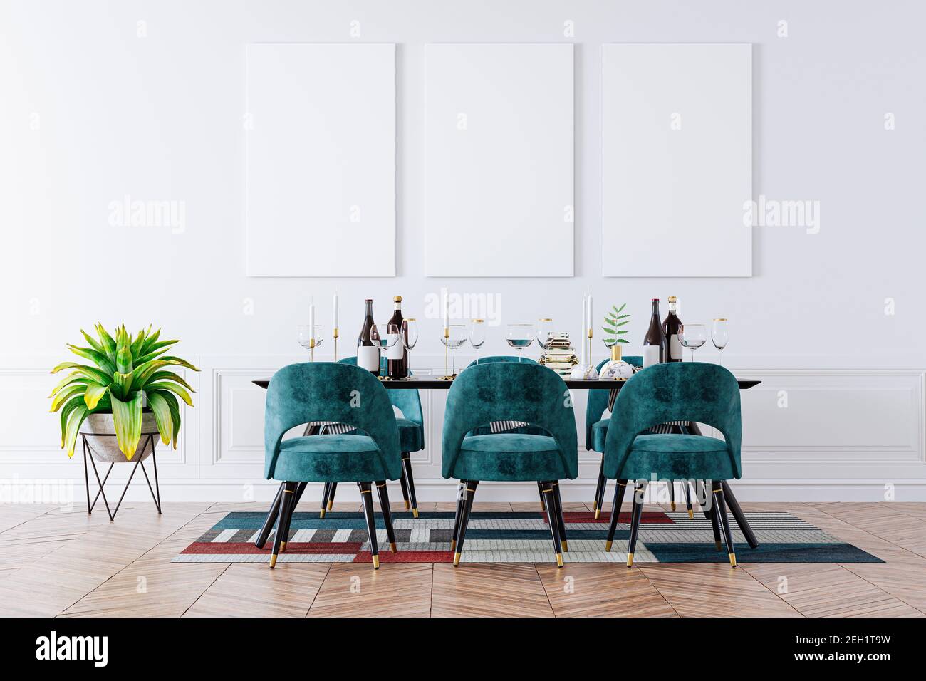 3d render dining table hi-res stock photography and images - Alamy