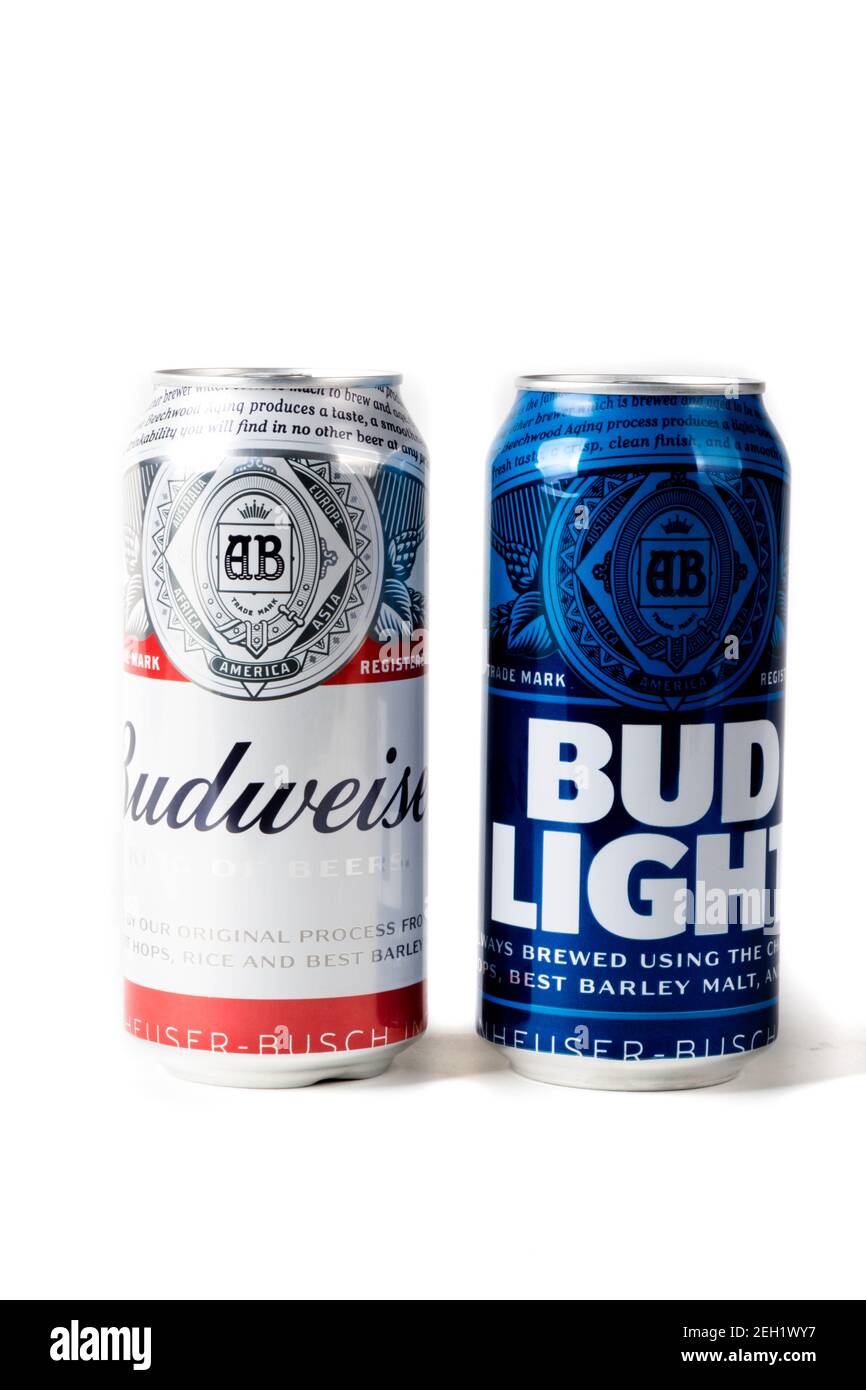 Budweiser beer cans Cut Out Stock Images & Pictures - Alamy