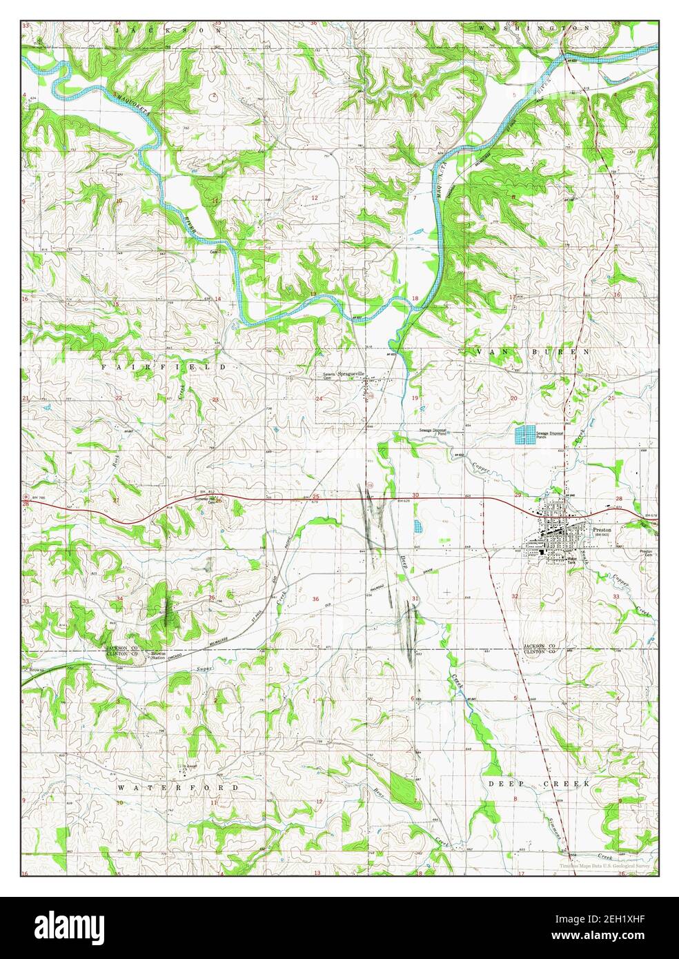 Preston, Iowa, map 1980, 1:24000, United States of America by Timeless ...