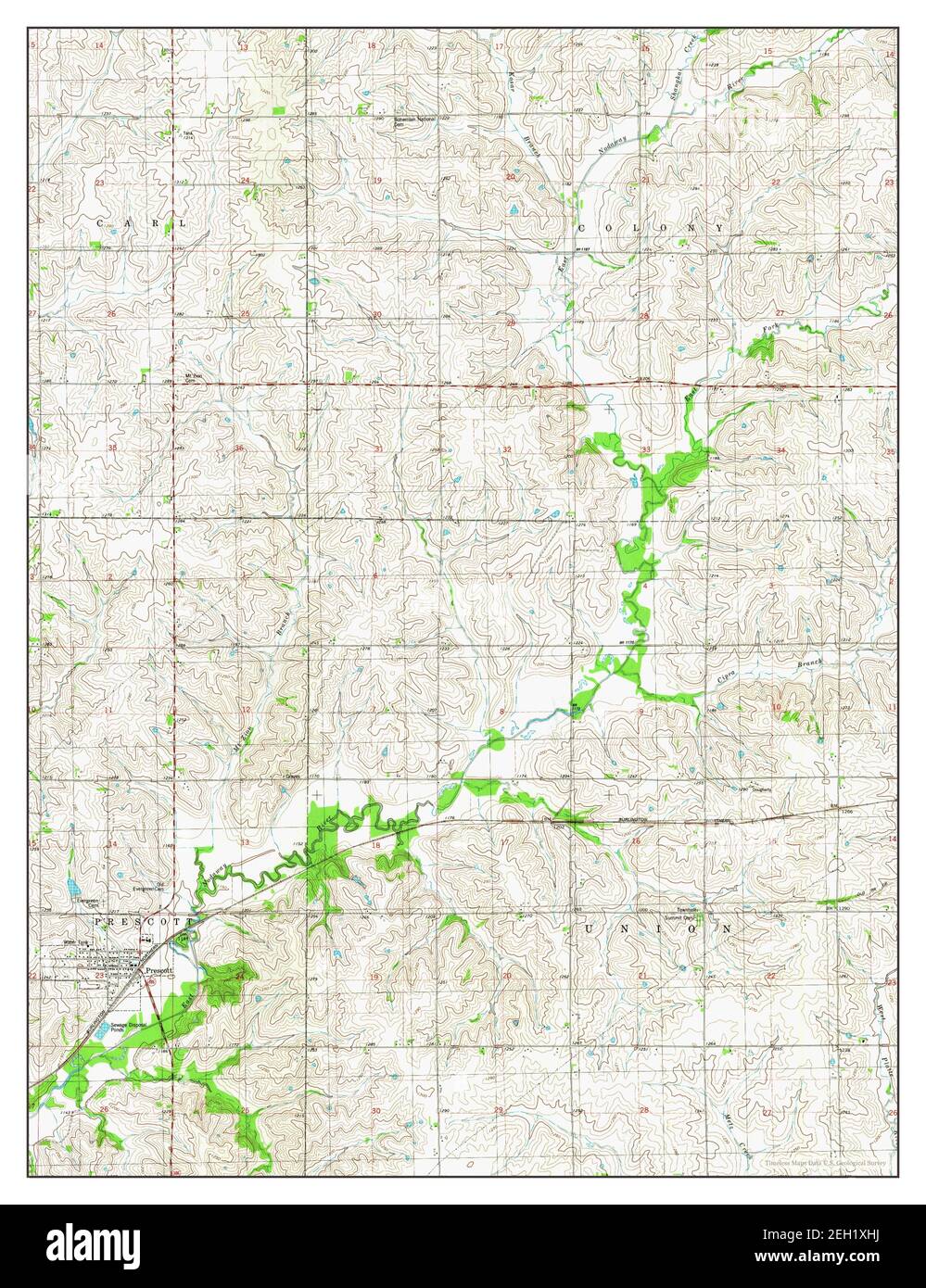 Prescott, Iowa, map 1980, 1:24000, United States of America by Timeless ...