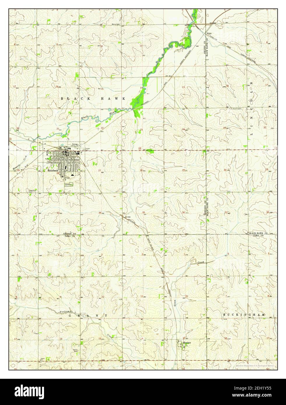 Reinbeck iowa map hi-res stock photography and images - Alamy