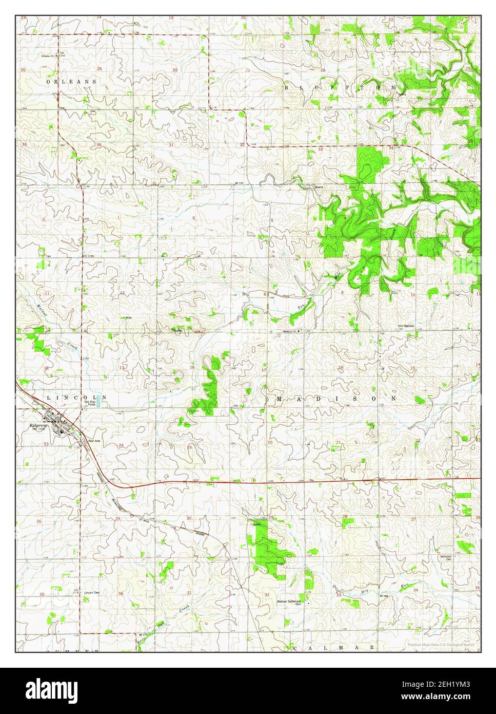 Ridgeway, Iowa, map 1981, 1:24000, United States of America by Timeless ...