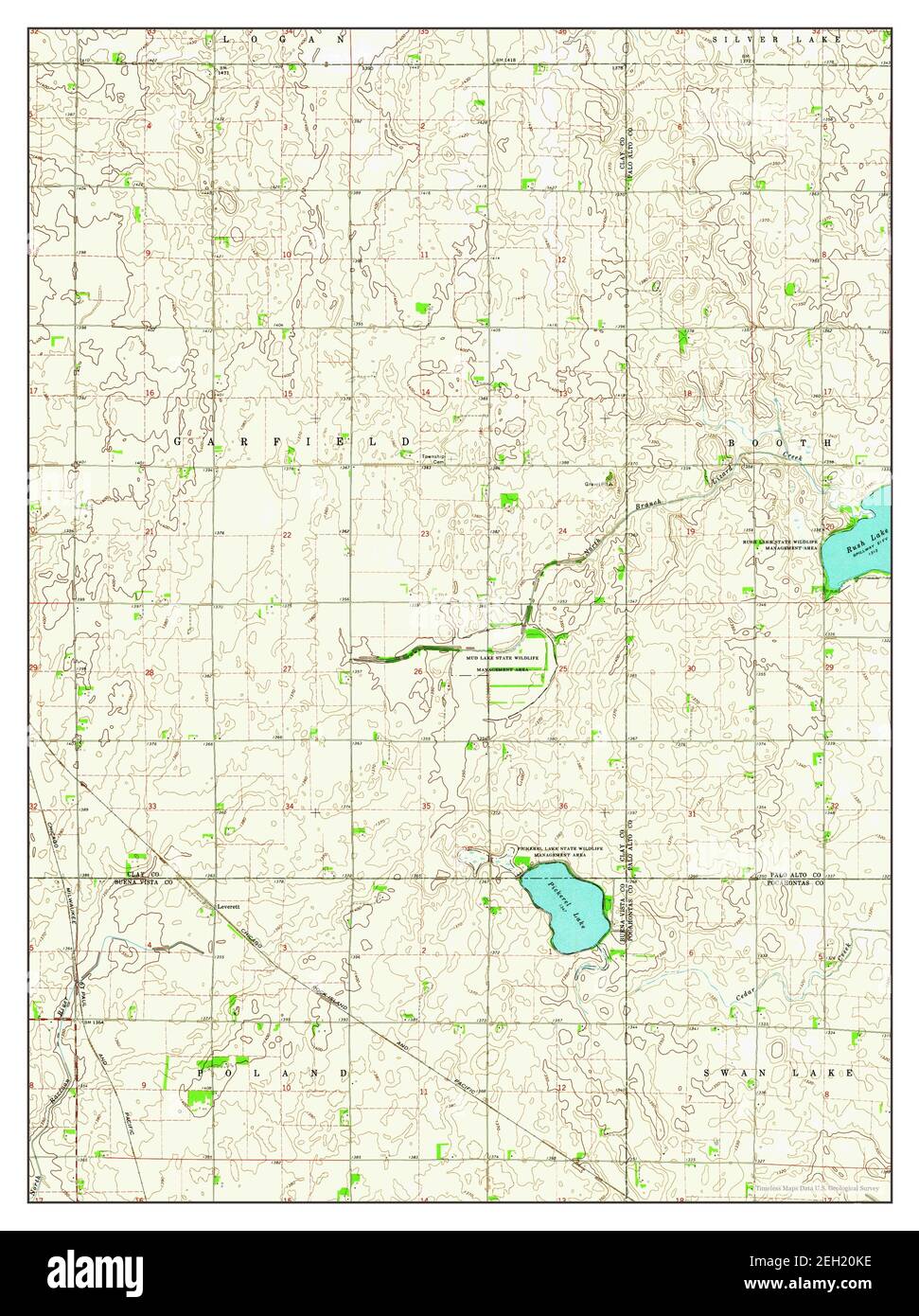 Rush Lake West, Iowa, map 1971, 1:24000, United States of America by ...