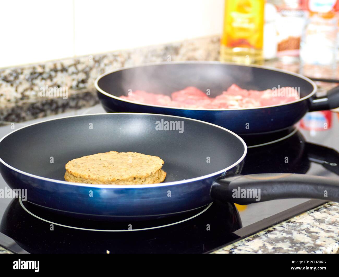 Cooking pork chops on gas hi-res stock photography and images - Alamy