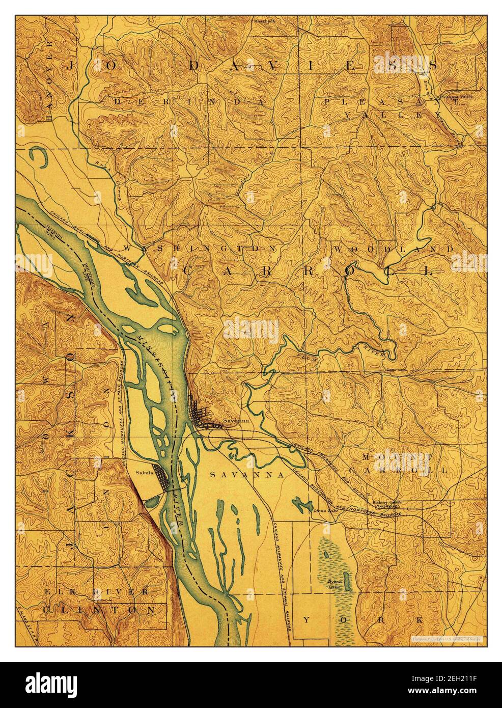 Savanna, Iowa, map 1892, 1:62500, United States of America by Timeless ...