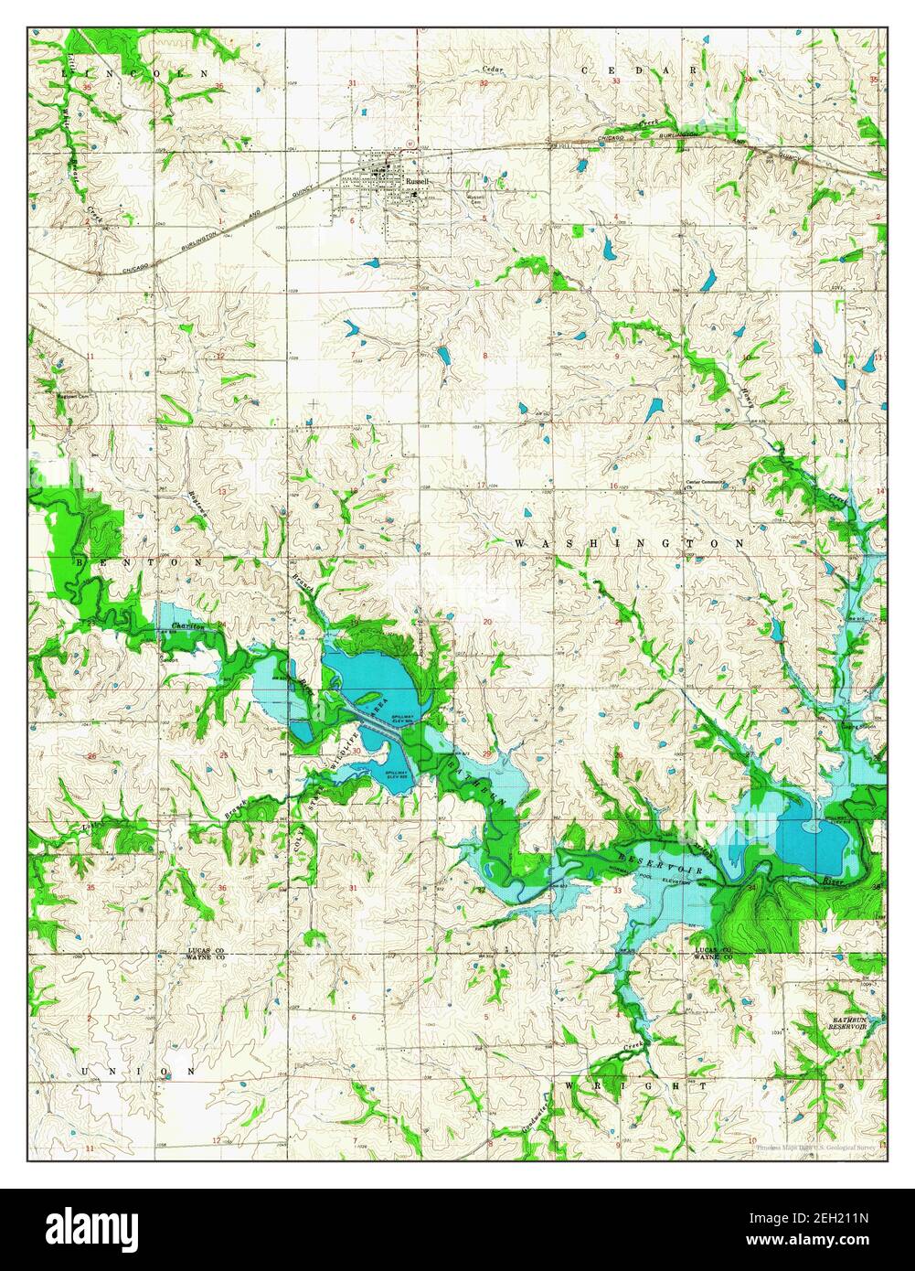 Russell, Iowa, map 1966, 1:24000, United States of America by Timeless ...