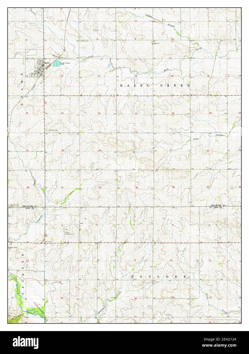 Ryan, Iowa, map 1973, 1:24000, United States of America by Timeless ...