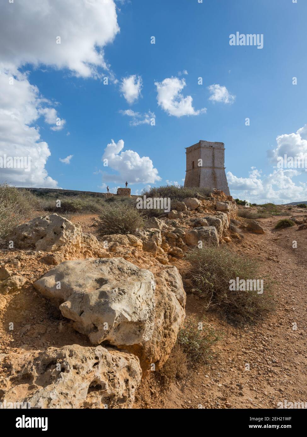 The Tower at Golden Bay, Malta Stock Photo - Alamy