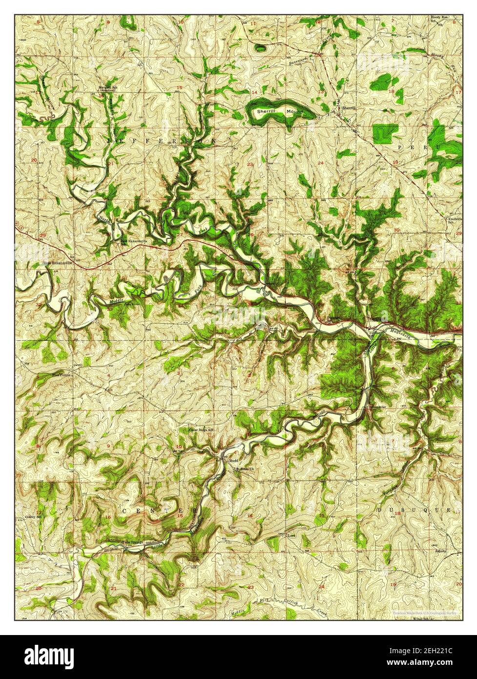 Sherrill, Iowa, map 1956, 1:24000, United States of America by Timeless ...