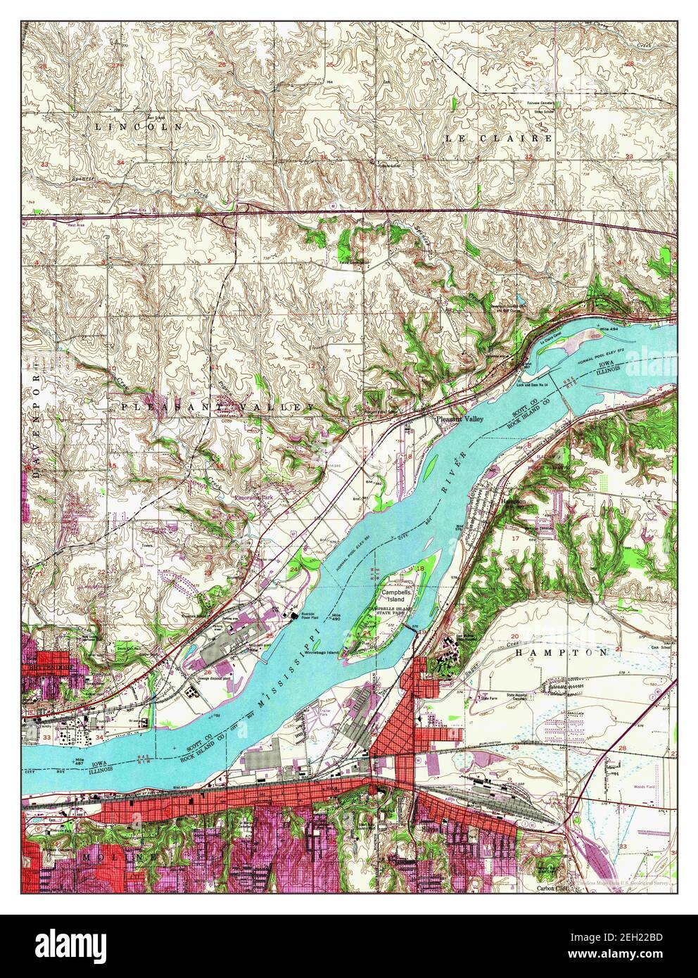 Silvis, Iowa, map 1953, 1:24000, United States of America by Timeless ...