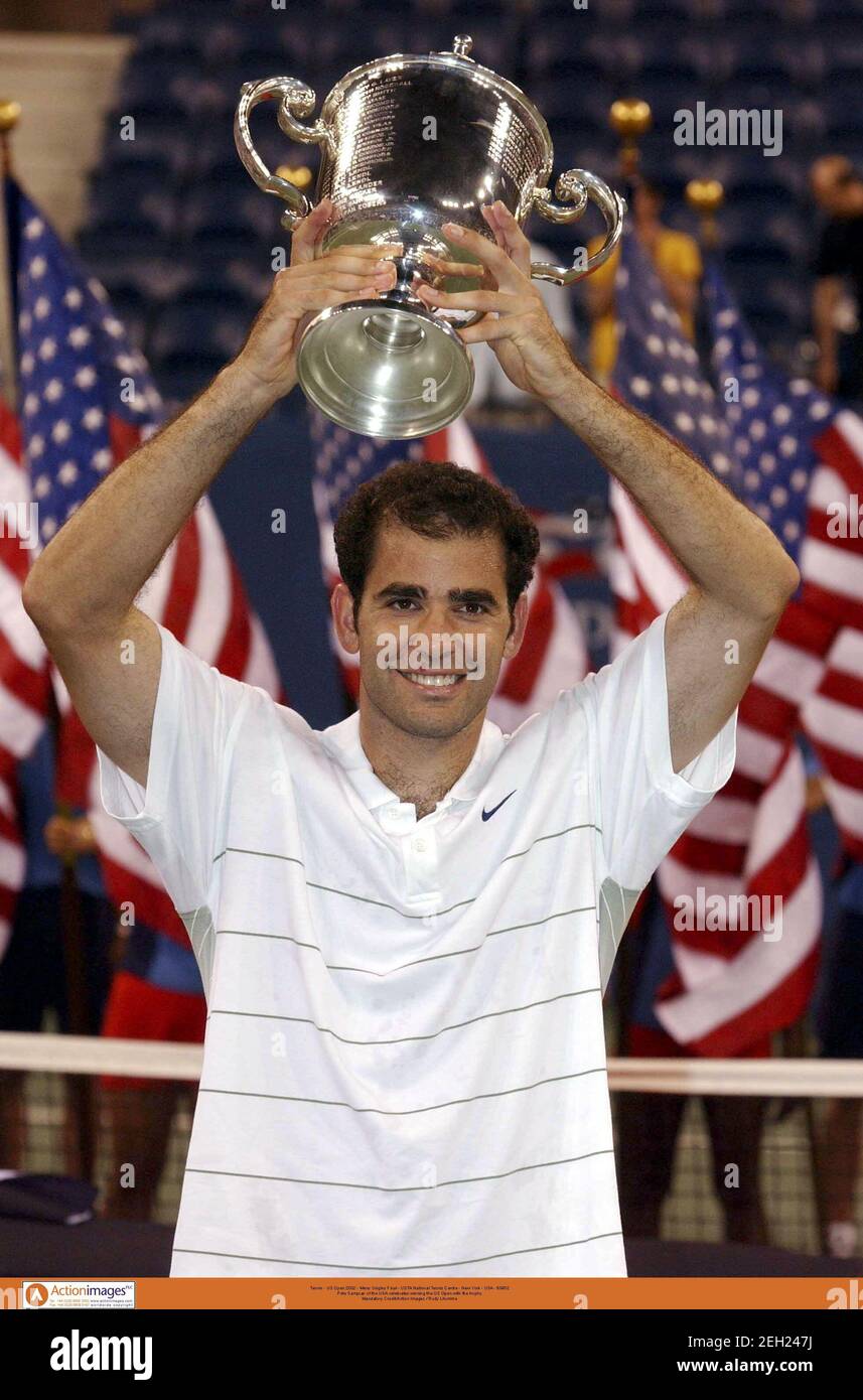 Pete sampras with the mens singles trophy hi-res stock photography and ...