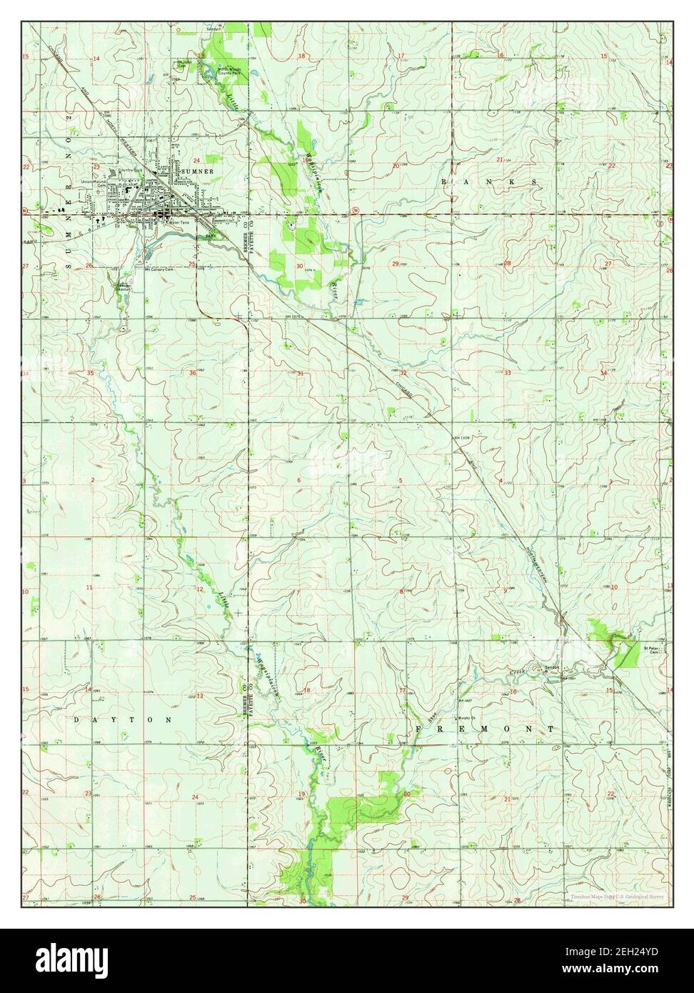 Sumner, Iowa, map 1971, 1:24000, United States of America by Timeless ...