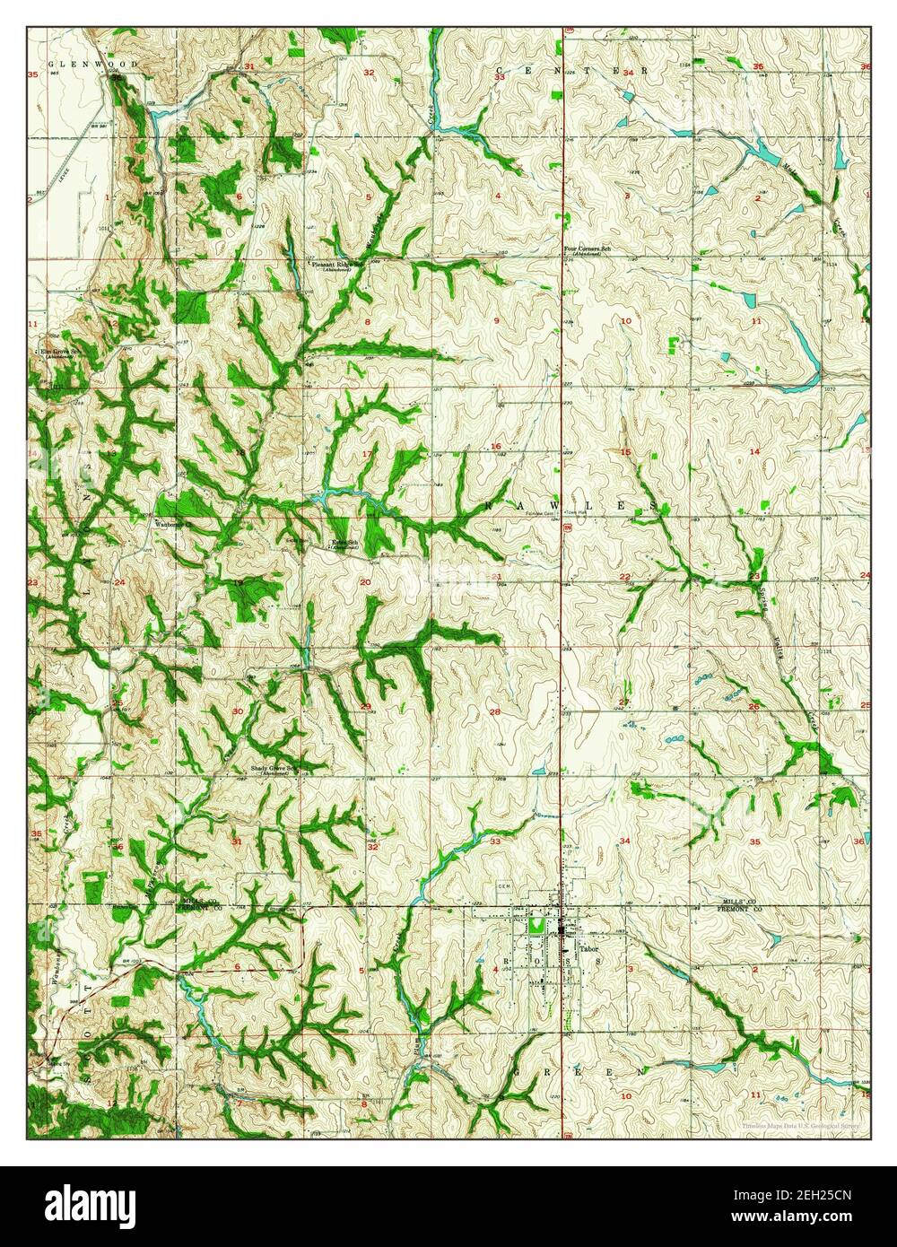Tabor, Iowa, map 1957, 1:24000, United States of America by Timeless ...