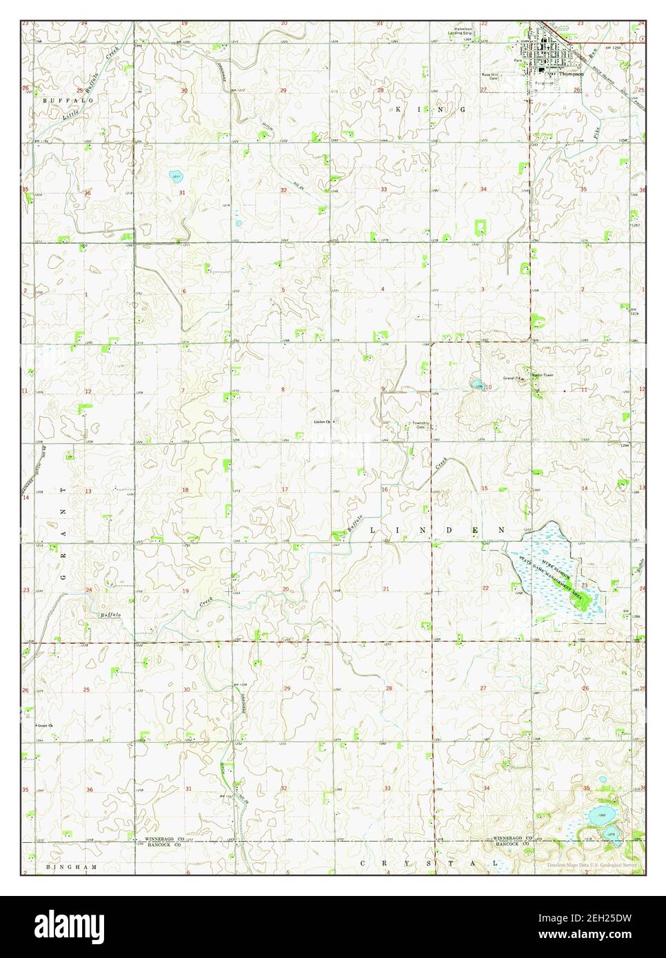 Thompson, Iowa, map 1972, 1:24000, United States of America by Timeless ...