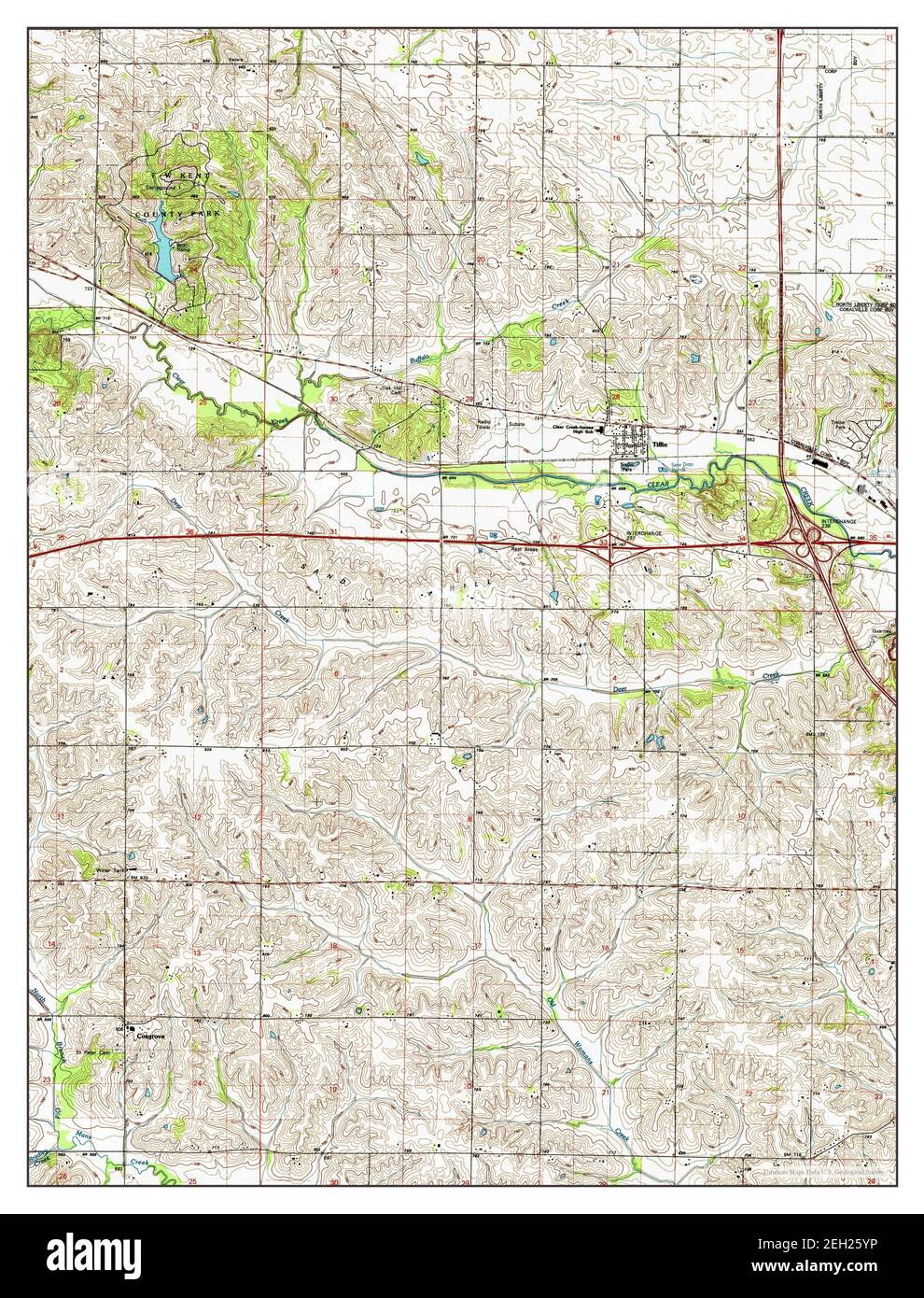 Tiffin, Iowa, map 1994, 1:24000, United States of America by Timeless ...