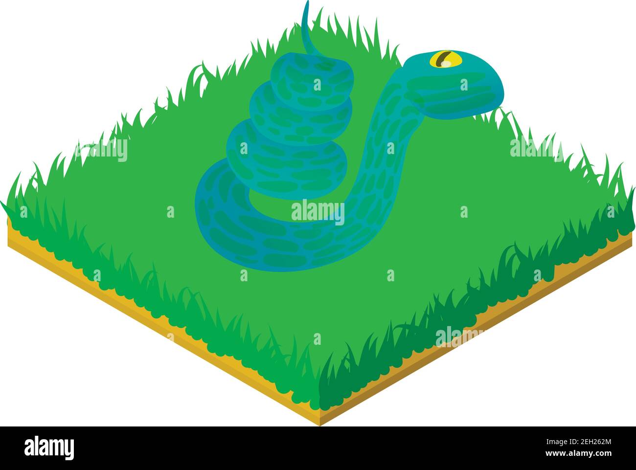 Blue snake icon. Isometric illustration of blue snake vector icon for ...