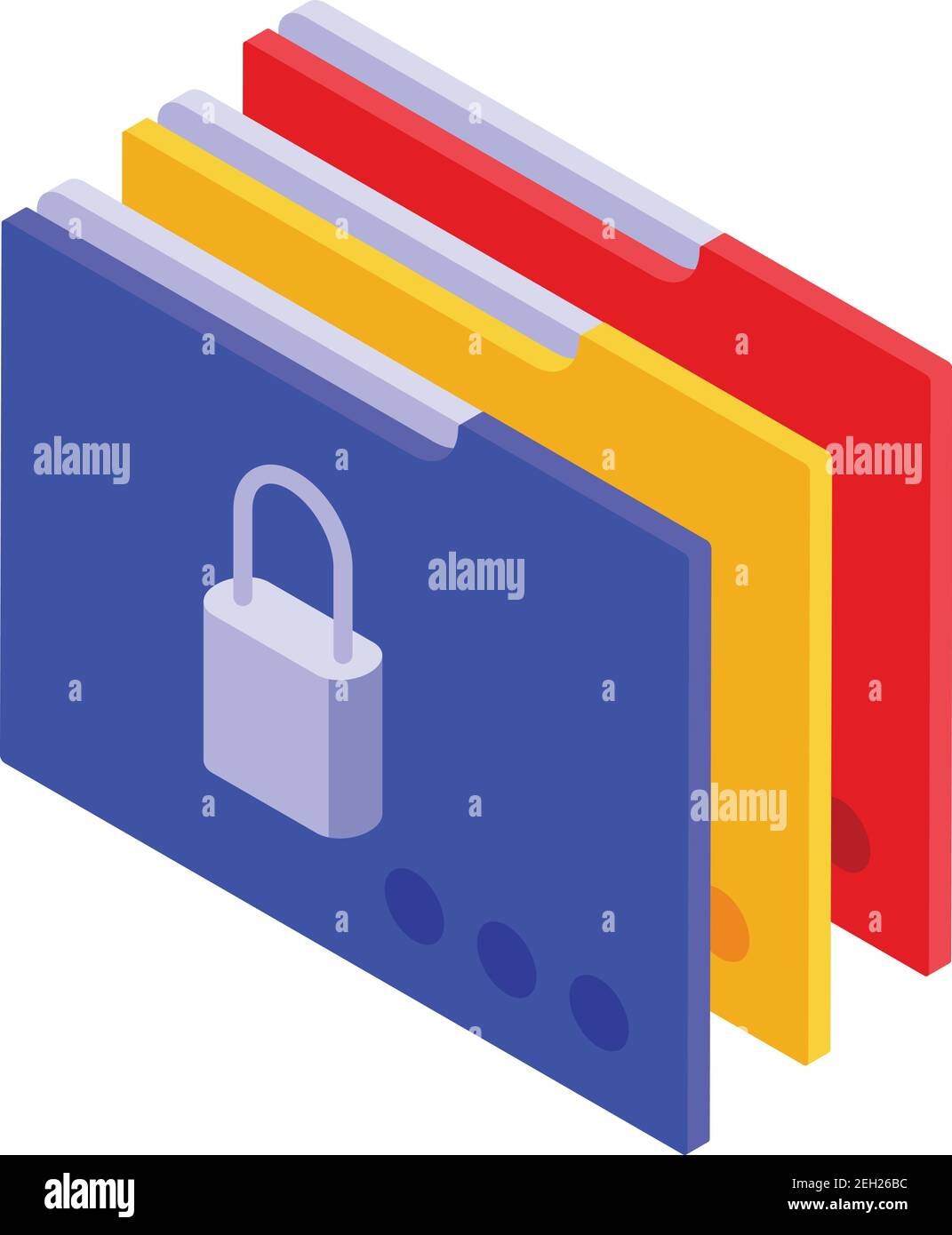 Customer database folders icon. Isometric of customer database folders ...
