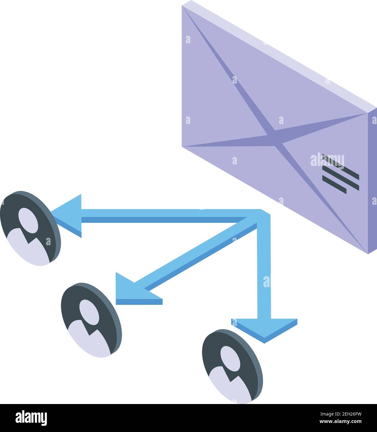 Customer database mail icon. Isometric of customer database mail vector ...