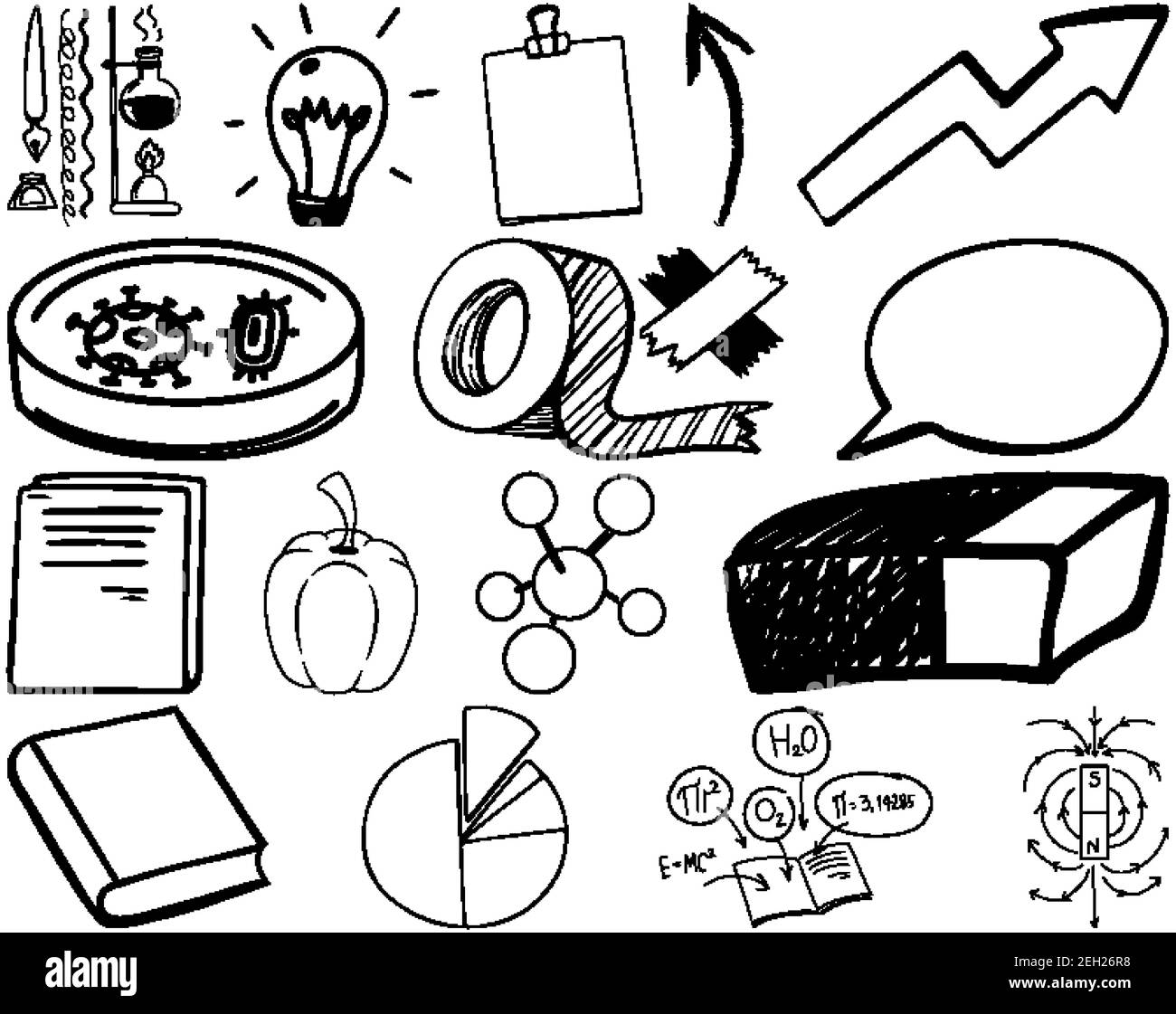 Set of item and symbol hand drawn doodle illustration Stock Vector ...