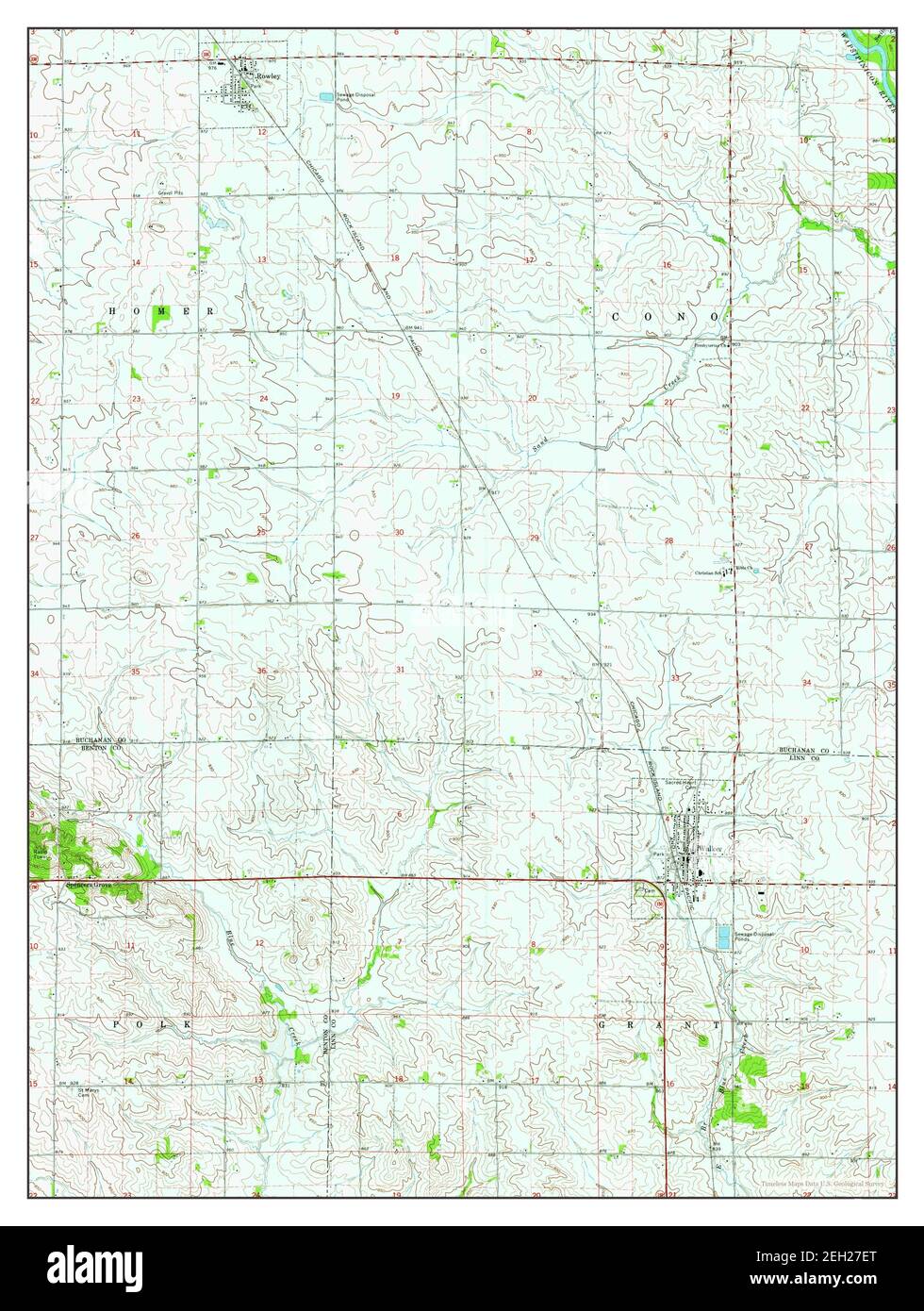 Walker, Iowa, map 1973, 1:24000, United States of America by Timeless ...