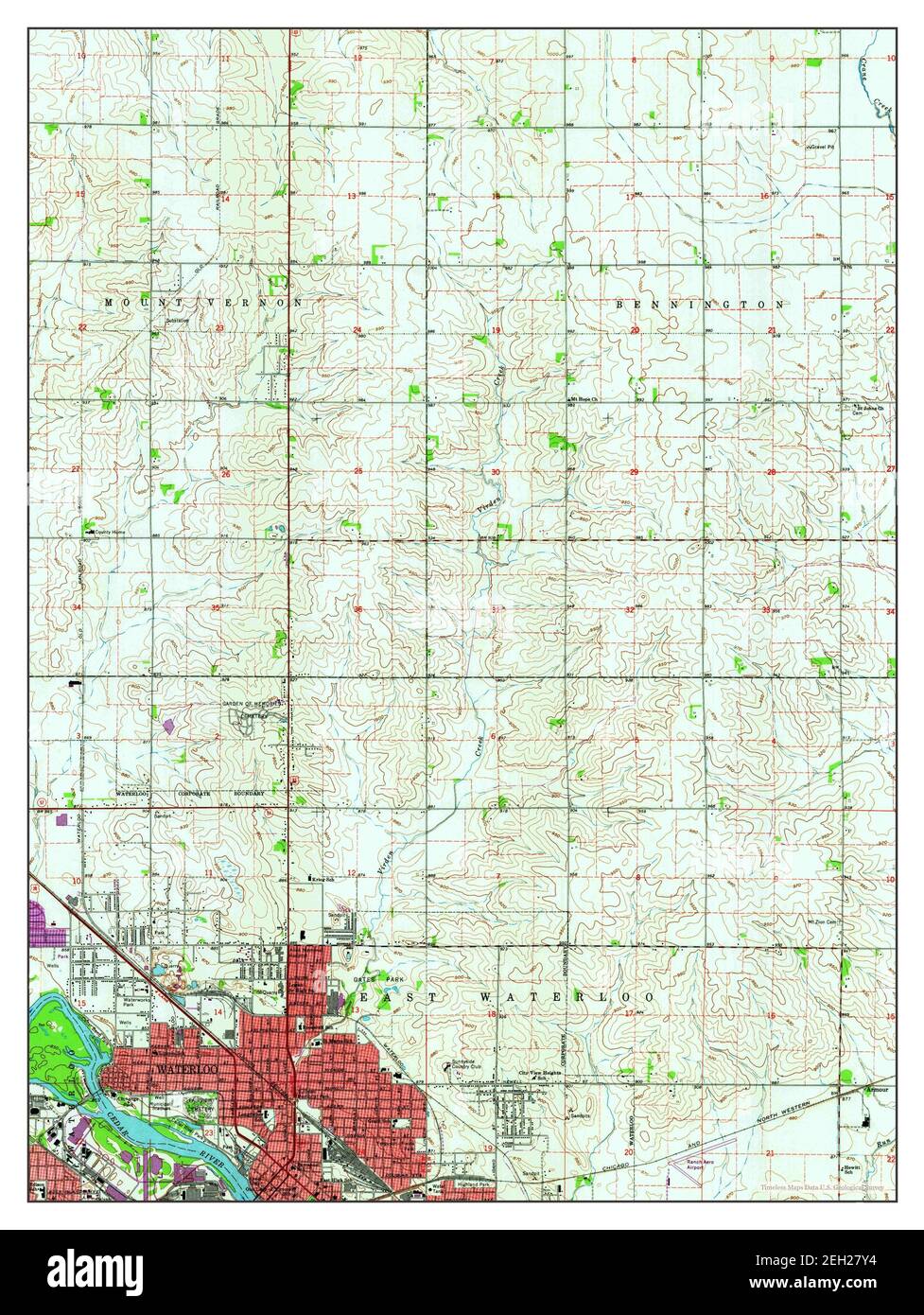 Waterloo iowa map hi-res stock photography and images - Alamy