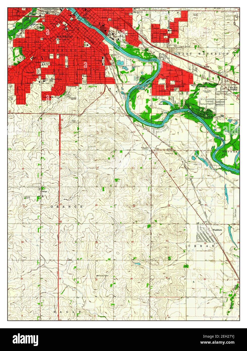 Waterloo iowa map hi-res stock photography and images - Alamy