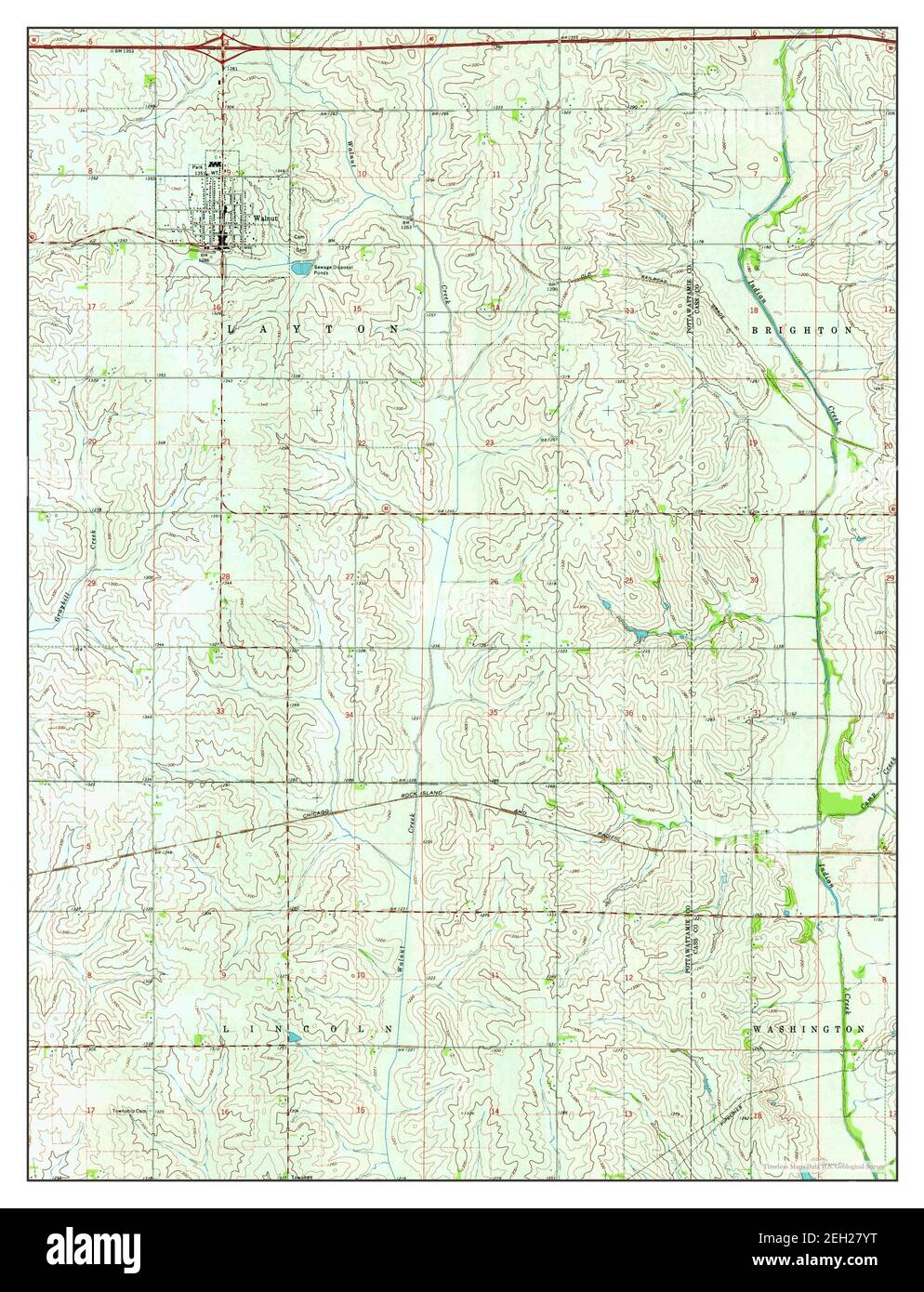 Walnut, Iowa, map 1971, 1:24000, United States of America by Timeless ...