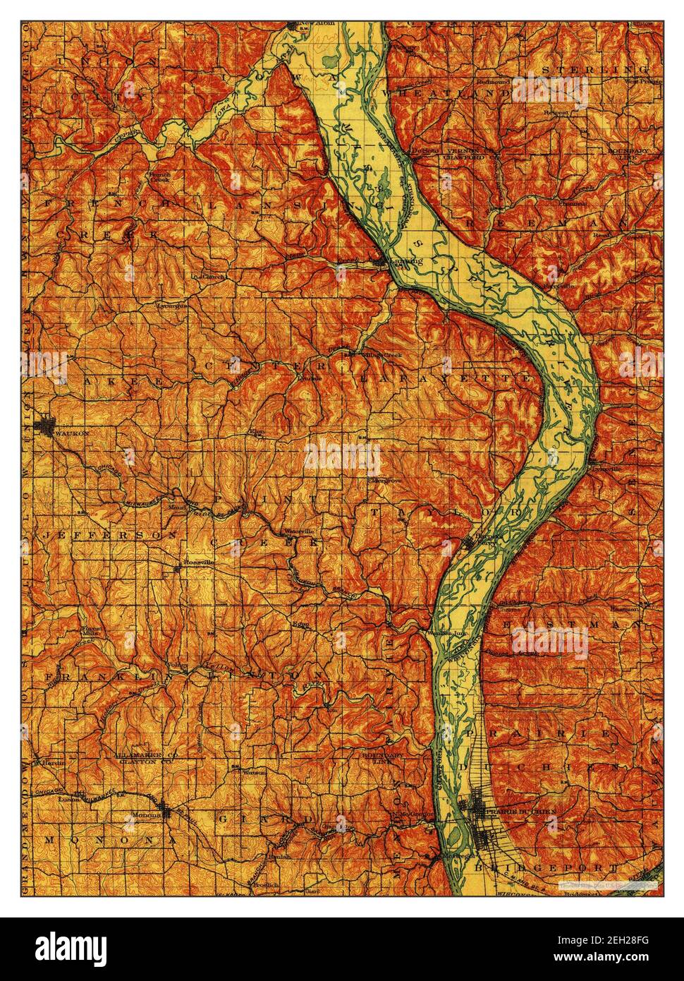 Waukon map hi-res stock photography and images - Alamy