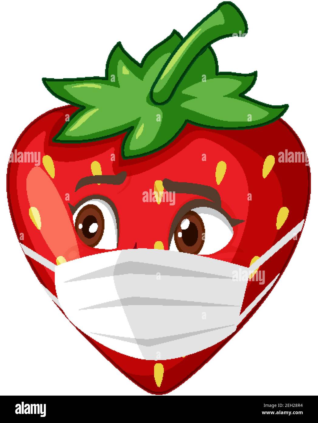 Strawberry cartoon character with facial expression illustration Stock ...