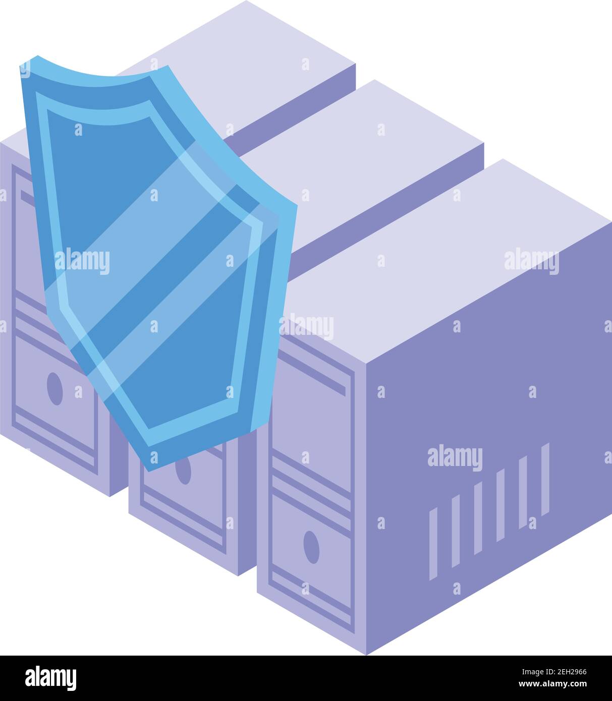 Customer database computers icon. Isometric of customer database ...