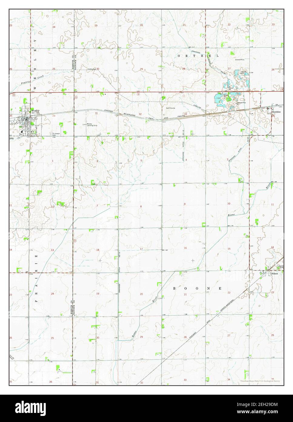 Wesley, Iowa, map 1972, 1:24000, United States of America by Timeless ...