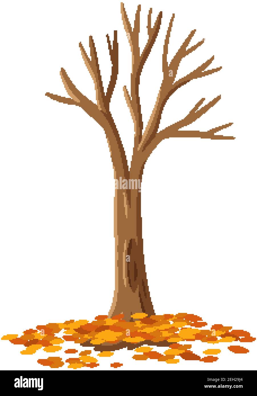 Isolated autumn tree on white background illustration Stock Vector ...