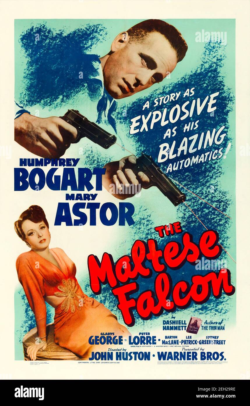 Humphrey Bogart, movie poster, The Maltese Falcon Stock Photo - Alamy