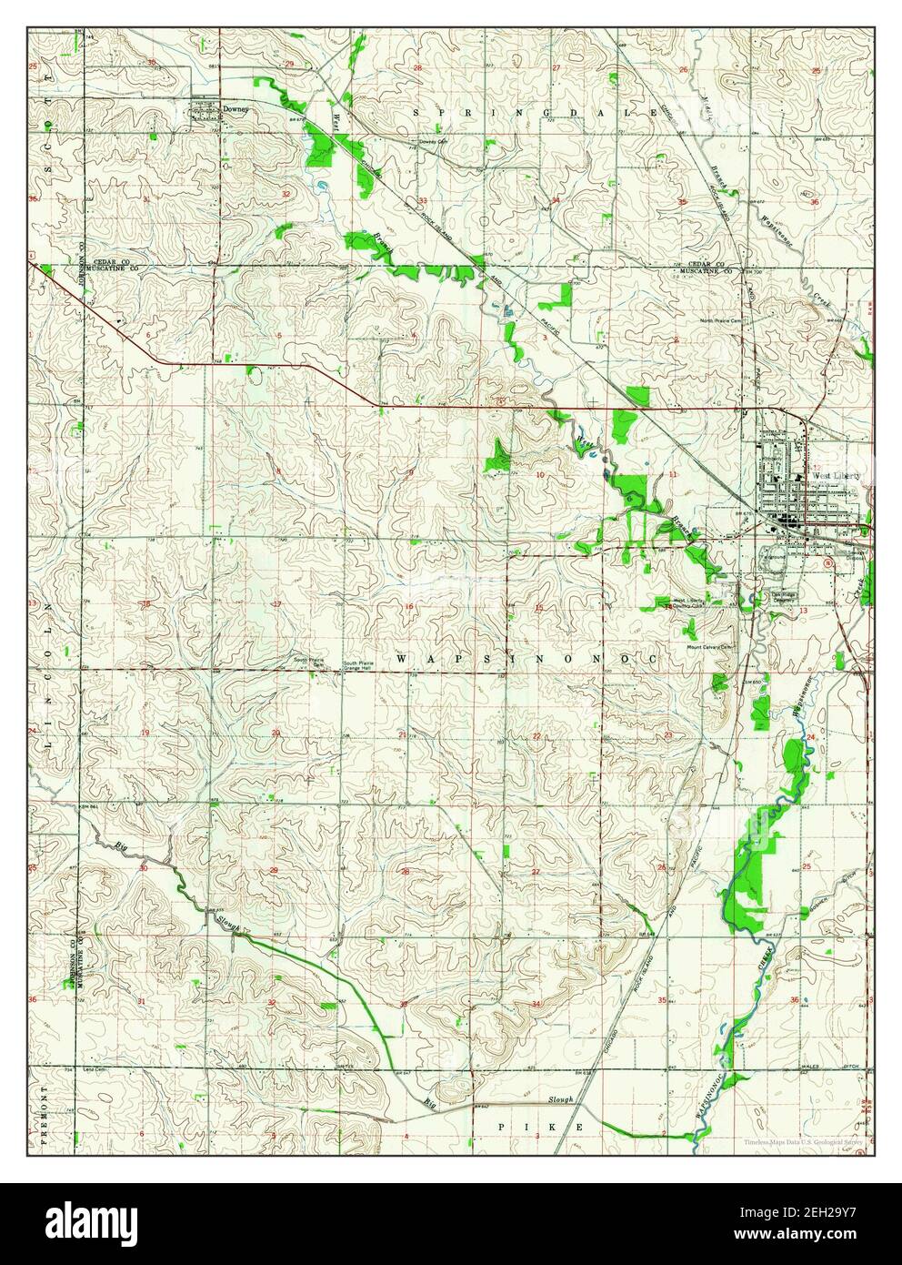 West Liberty, Iowa, map 1965, 1:24000, United States of America by ...