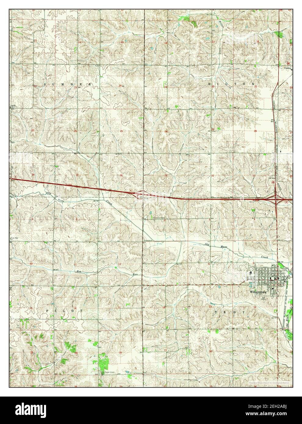 Williamsburg, Iowa, map 1968, 1:24000, United States of America by ...