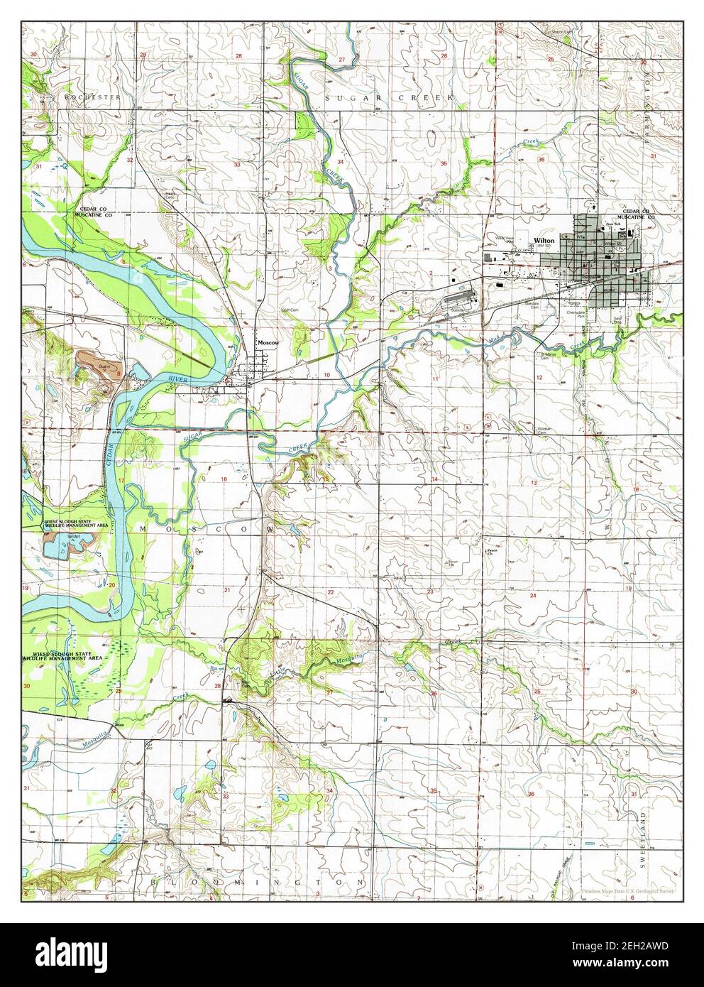 Wilton, Iowa, map 1991, 1:24000, United States of America by Timeless ...