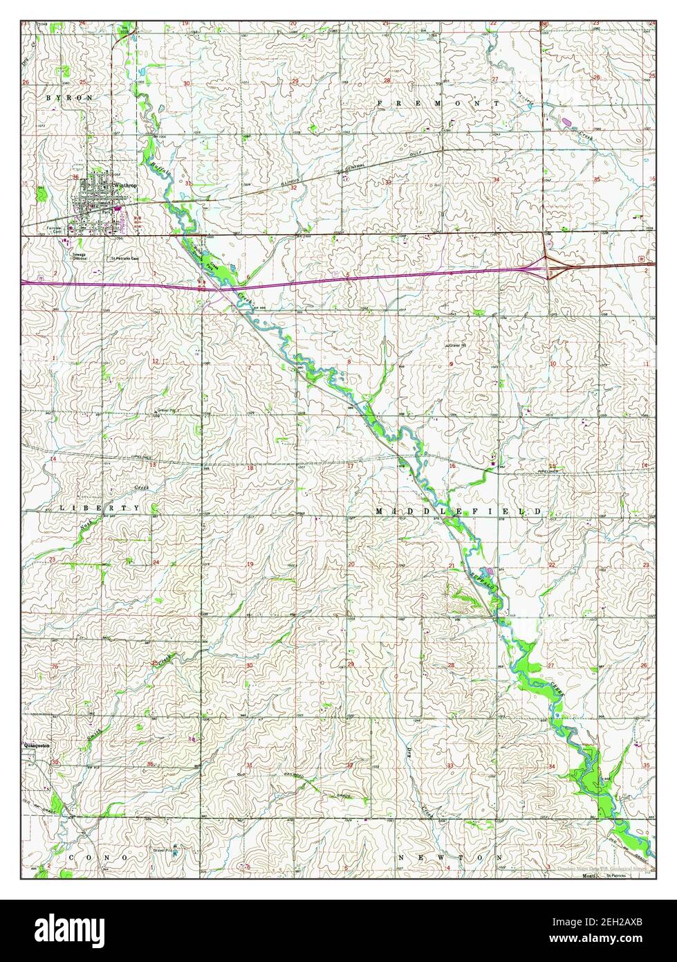 Winthrop, Iowa, map 1973, 1:24000, United States of America by Timeless ...