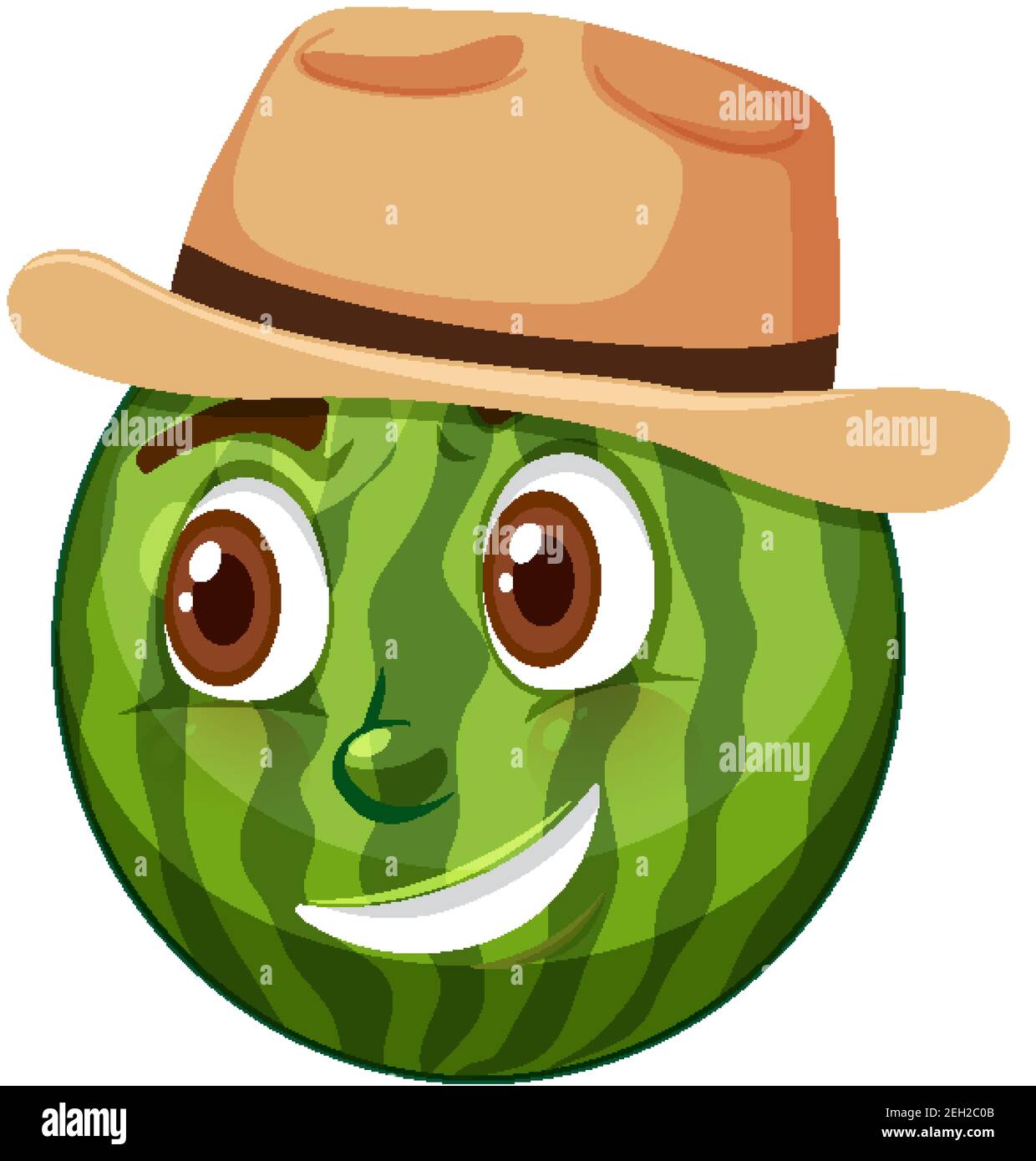 Watermelon cartoon character with facial expression illustration Stock ...