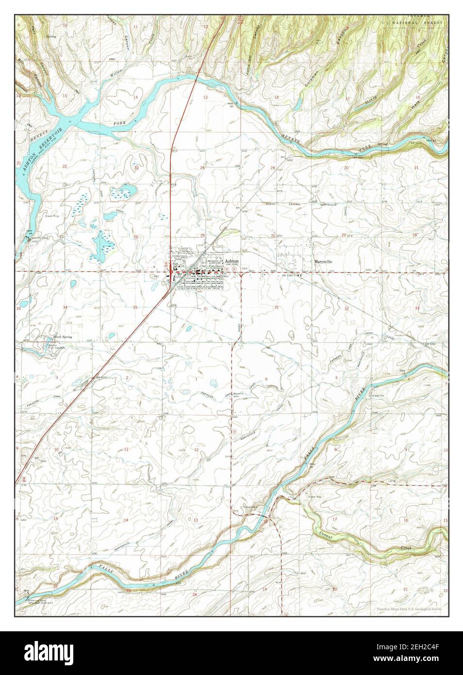 Ashton, Idaho, map 1965, 1:24000, United States of America by Timeless ...