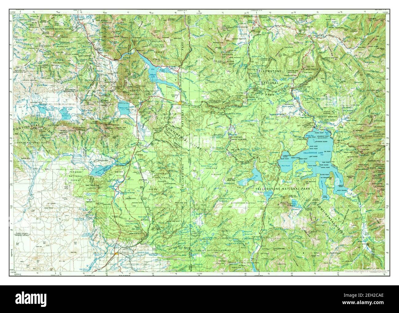 Ashton, Idaho, map 1955, 1:250000, United States of America by Timeless ...